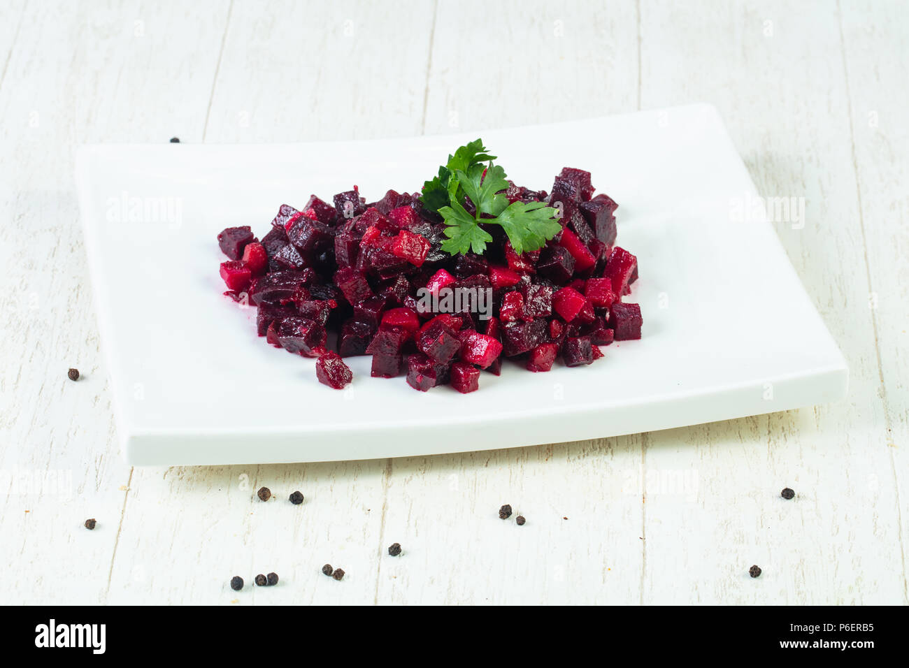 Russian vinaigrette salad with parsley Stock Photo - Alamy