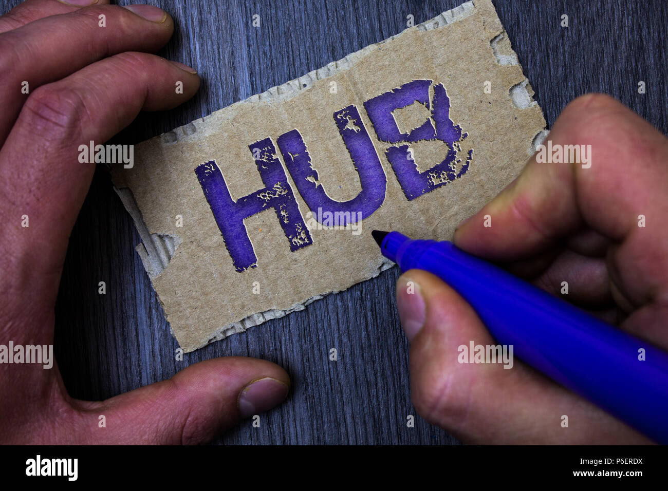 Text sign showing Hub. Conceptual photo Device connecting computers ...