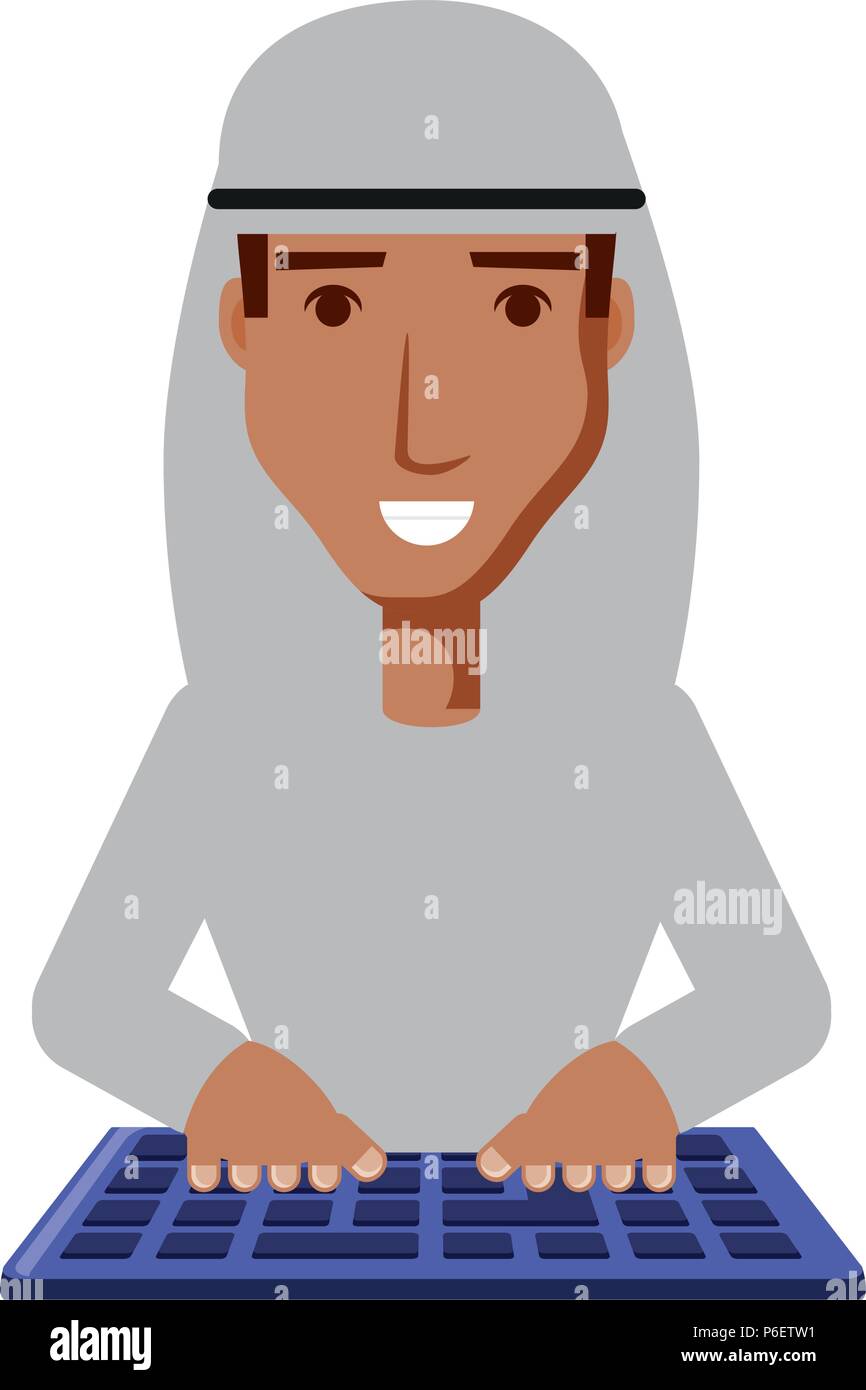 arabic man icon over white background, vector illustration Stock Vector ...