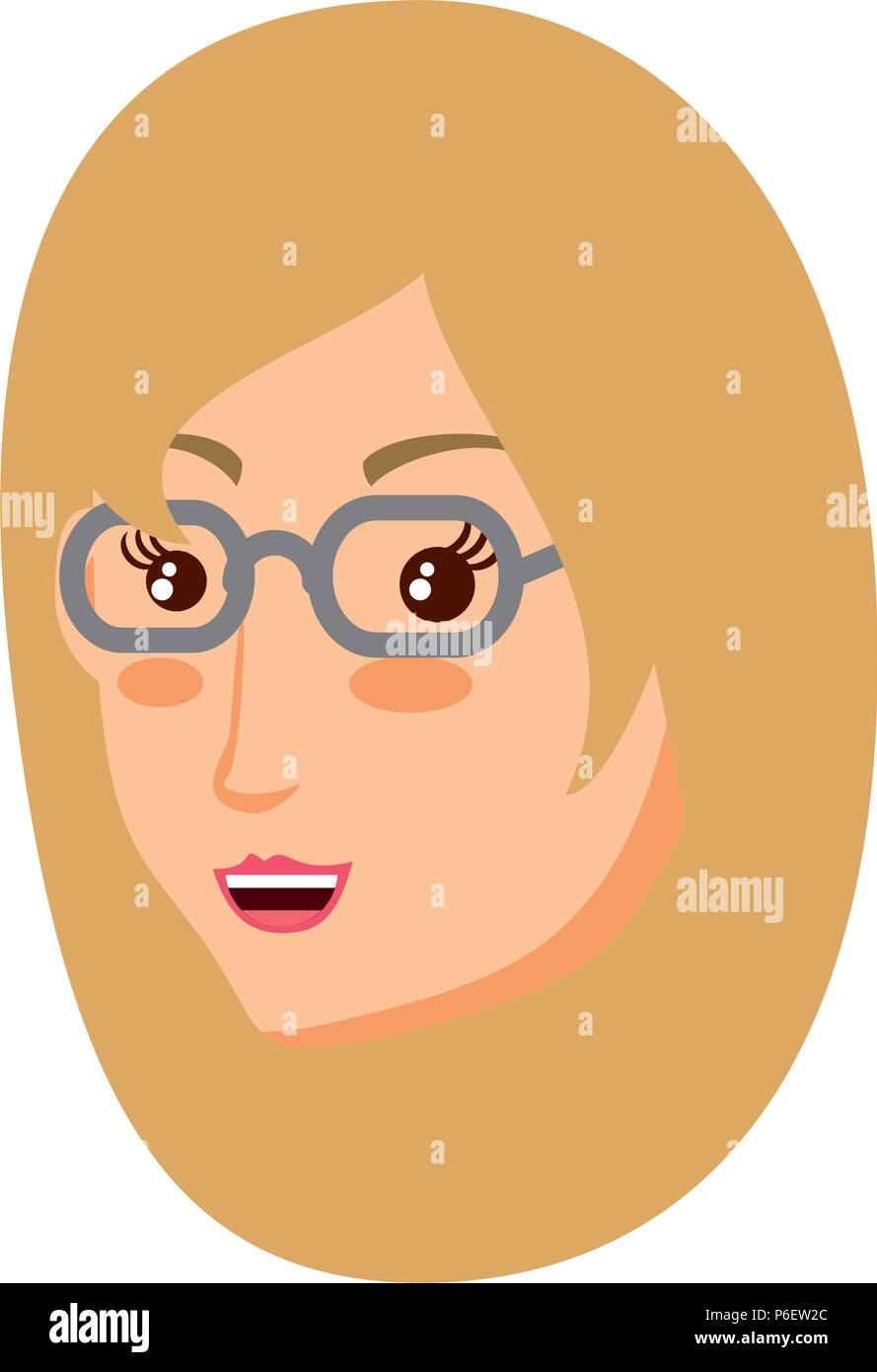 cartoon woman with long hair over white background, vector illustration ...