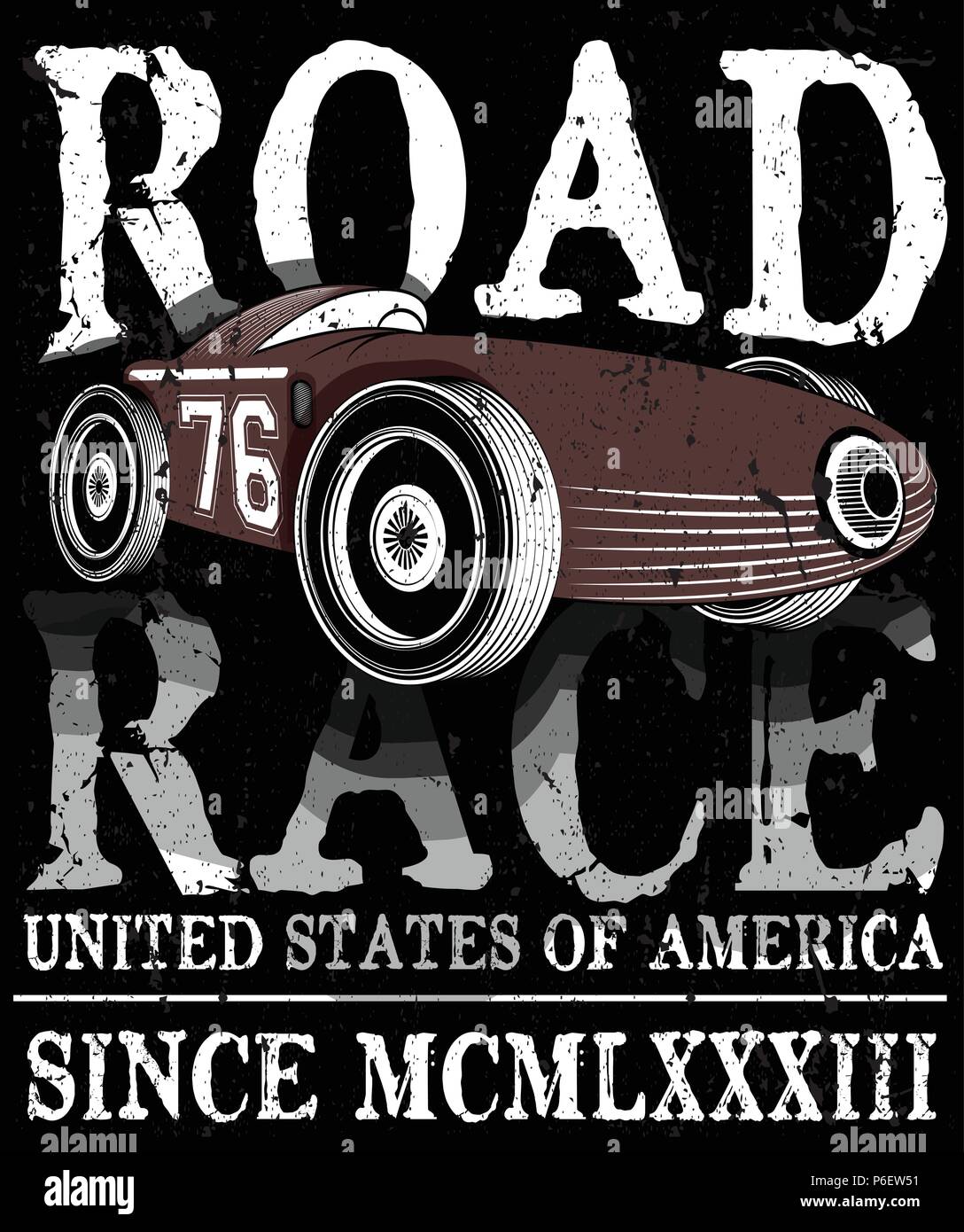 vintage race car for printing.vector old school race poster.retro race ...