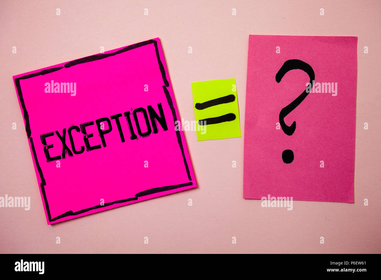 Word writing text Exception. Business concept for Person or thing that ...