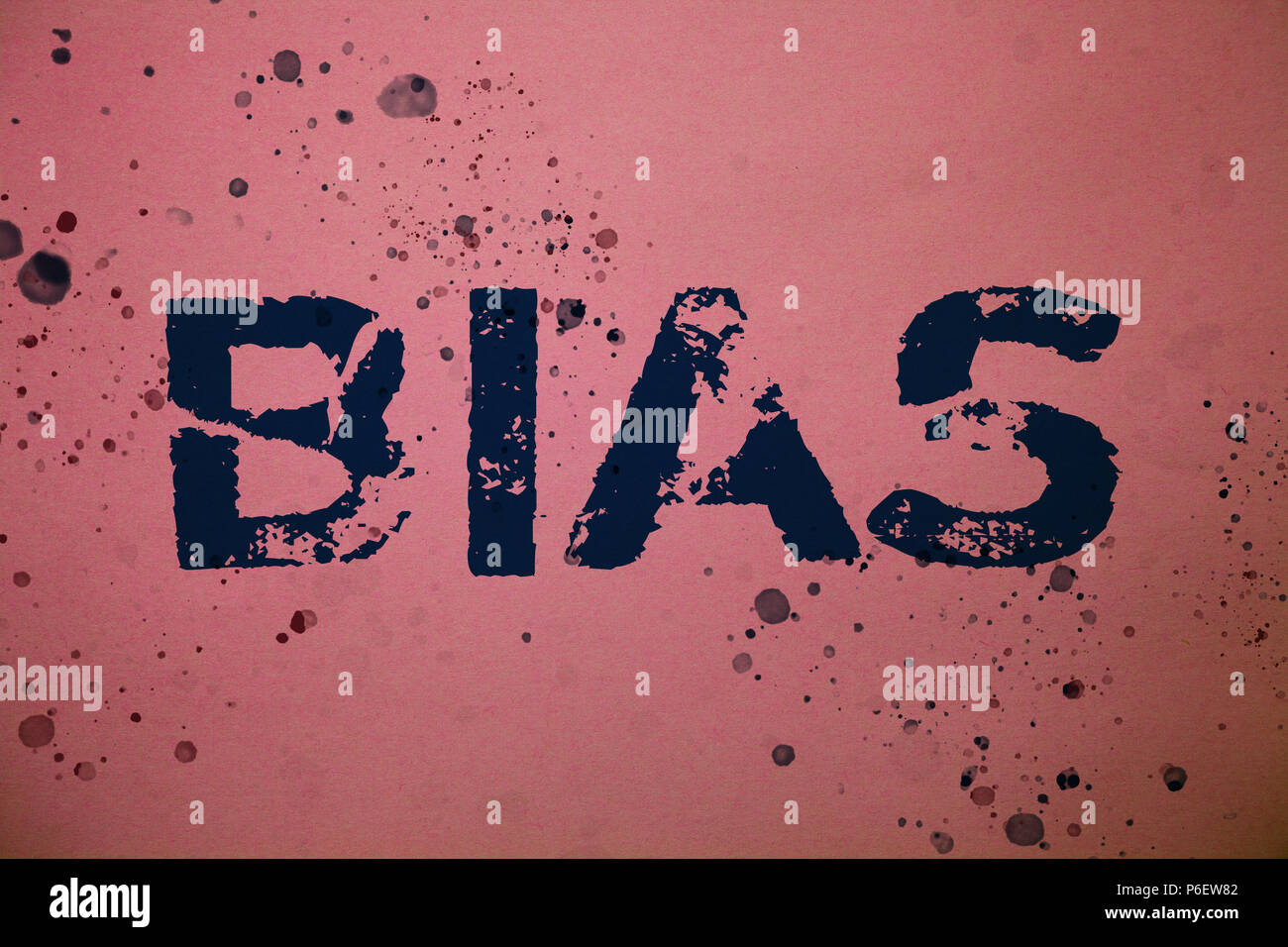 Handwriting text Bias. Concept meaning Unfair Subjective One-sidedness ...