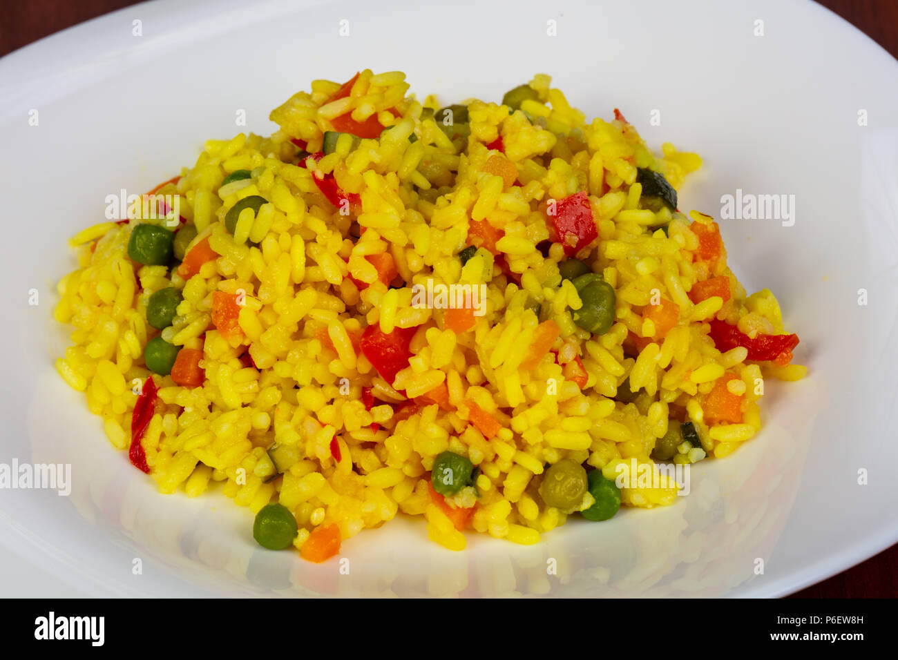 Mexican traditional Rice with vegetables Stock Photo - Alamy