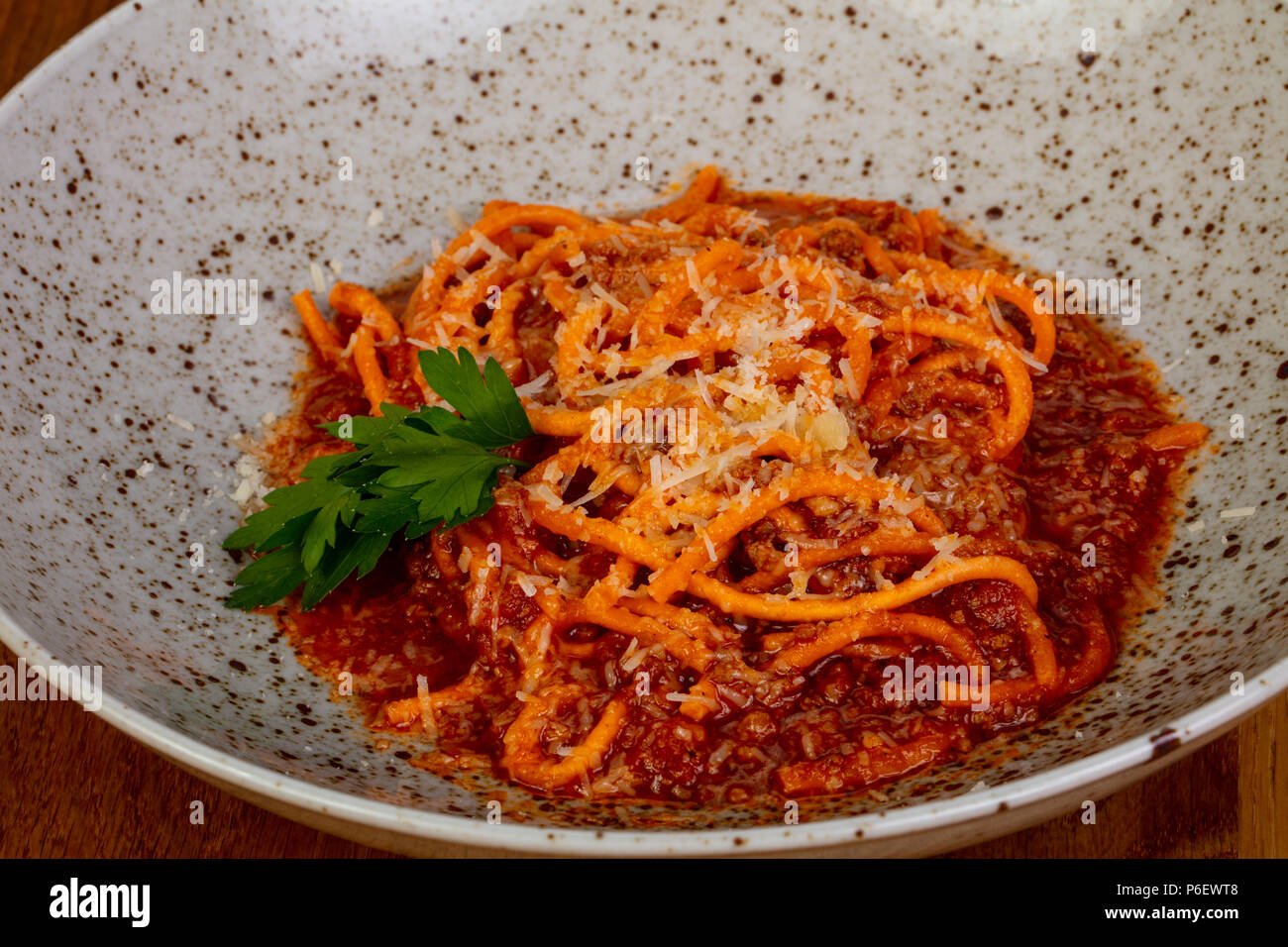 Pasta spaghetti bolognese with sauce Stock Photo - Alamy