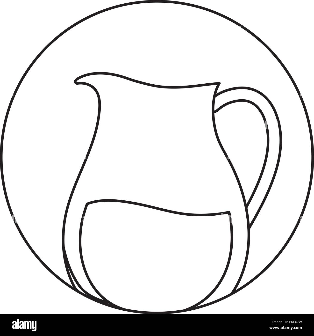decorative circular frame with lemonade pitcher icon over white ...