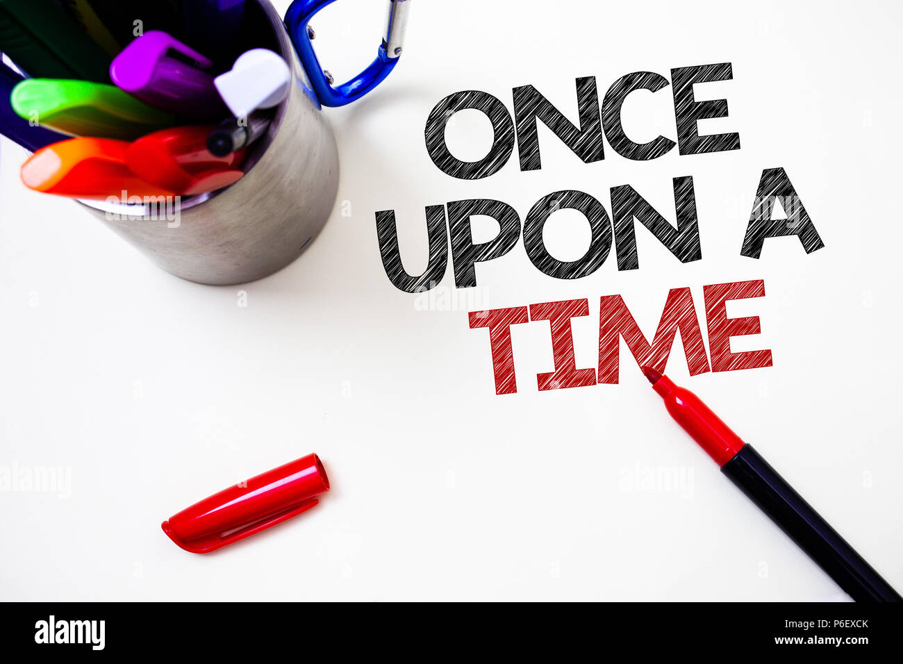 Text sign showing Once Open A Time. Conceptual photo telling story ...