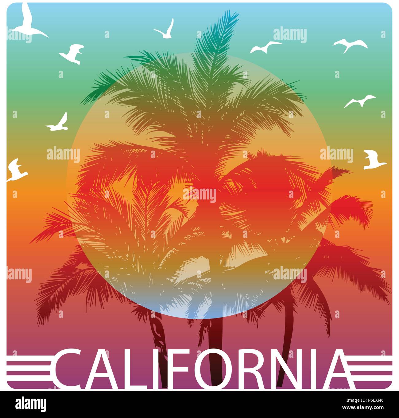 California Summer graphic design tee artwork Stock Vector Image & Art ...