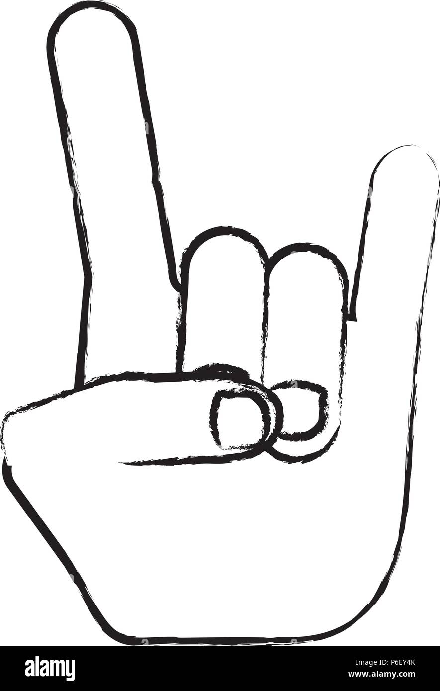 rock hands icon over white background, vector illustration Stock Vector ...