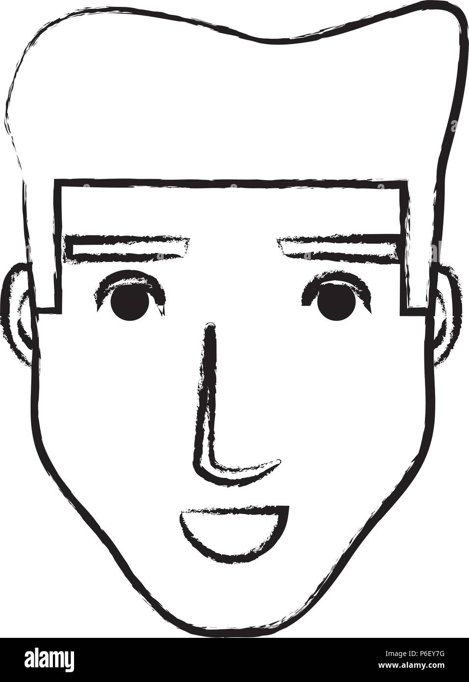 cartoon man face icon over white background, vector illustration Stock ...