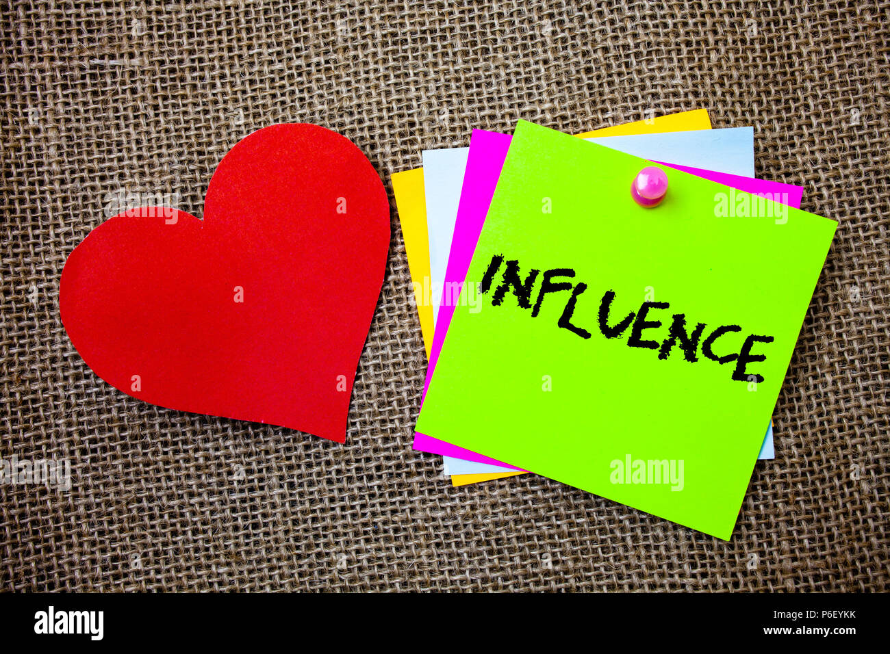 Text sign showing Influence. Conceptual photo Capacity to have effect ...