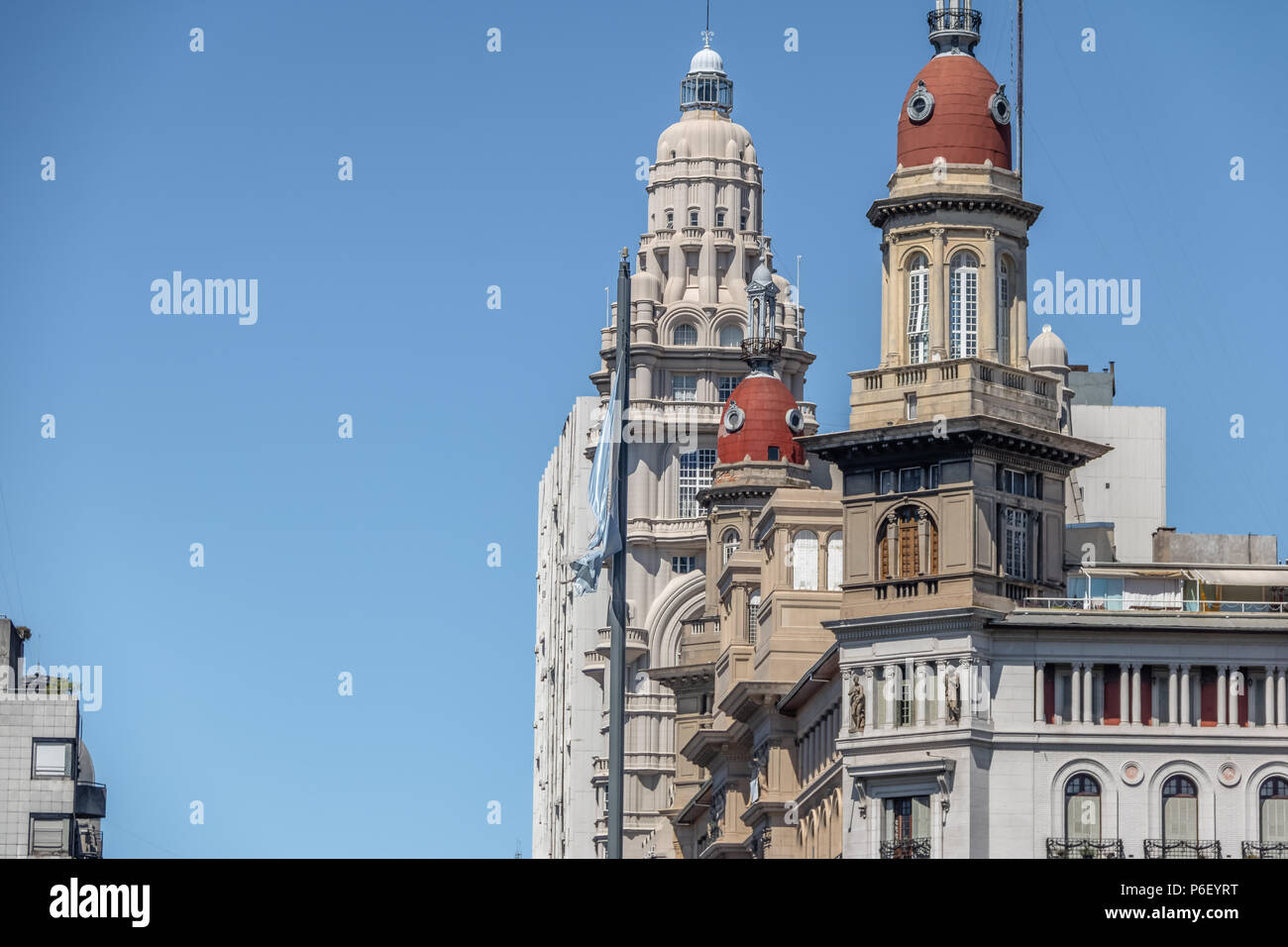 Palacio Barolo (Barolo Palace) and La Inmobiliaria building towers ...