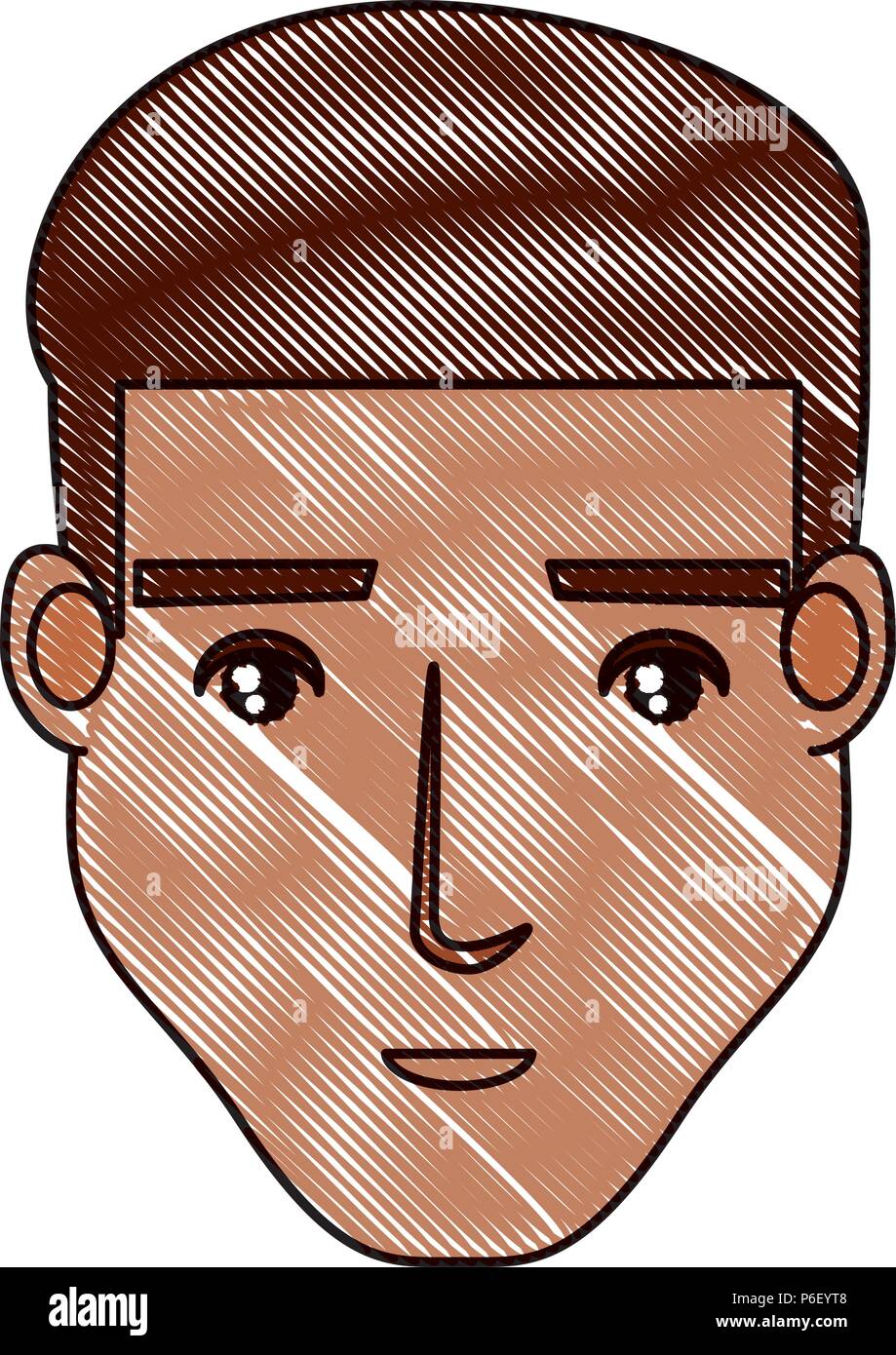Cartoon Young Man Icon Over White Background Vector Illustration Stock