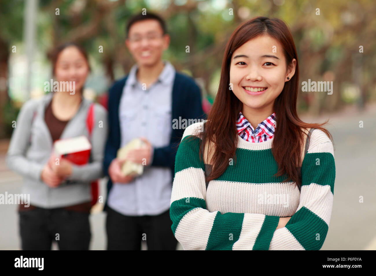 group of happy asian college students smile Stock Photo - Alamy