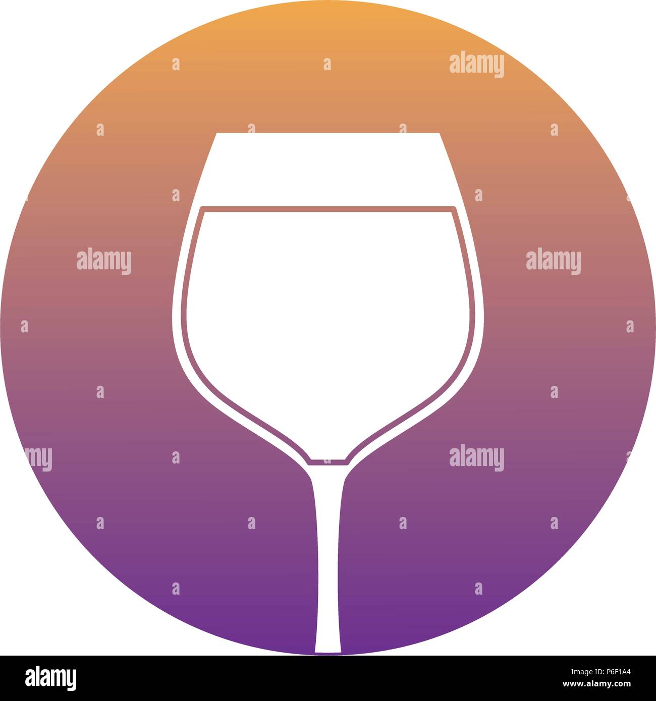 decorative circular frame with wine glass icon over white background ...