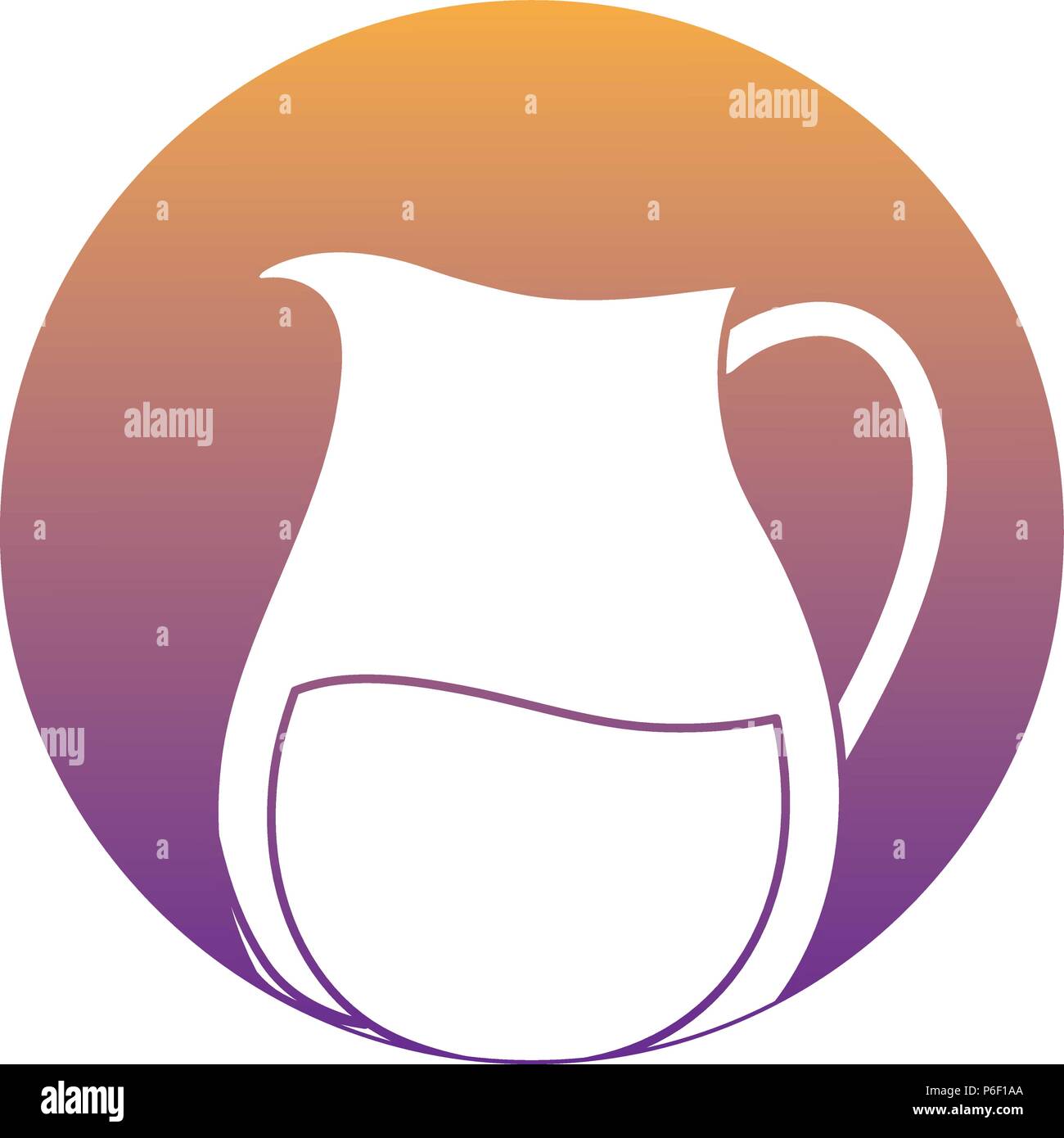 decorative circular frame with lemonade pitcher icon over white ...