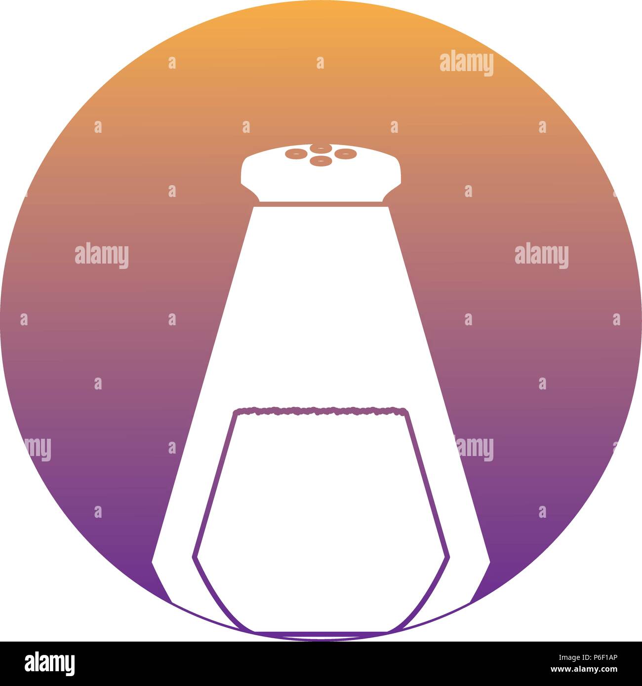 decorative circular frame with salt bottle icon over white background ...