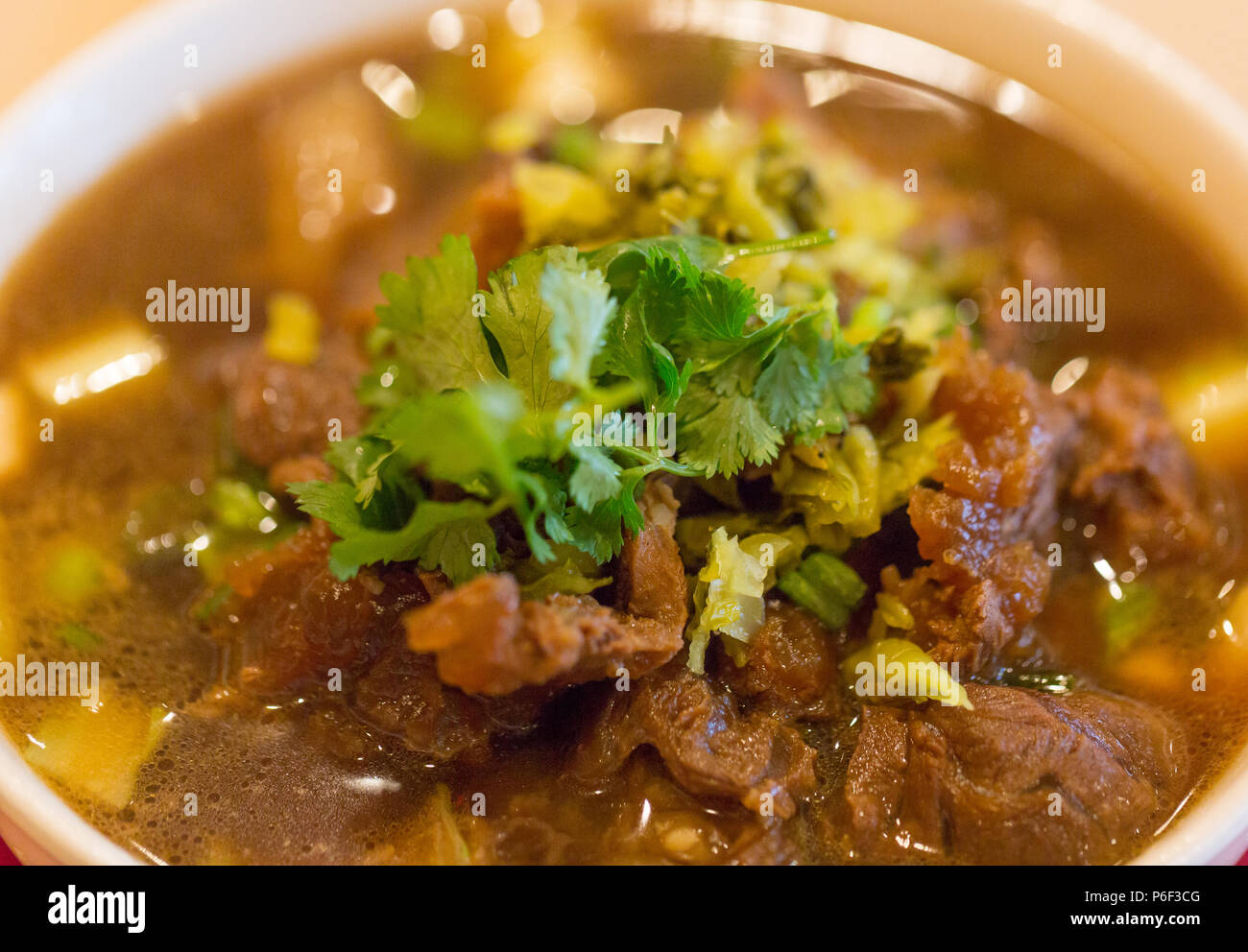 Authentic Sichuan style spicy Chinese food on the table, closeup Stock ...