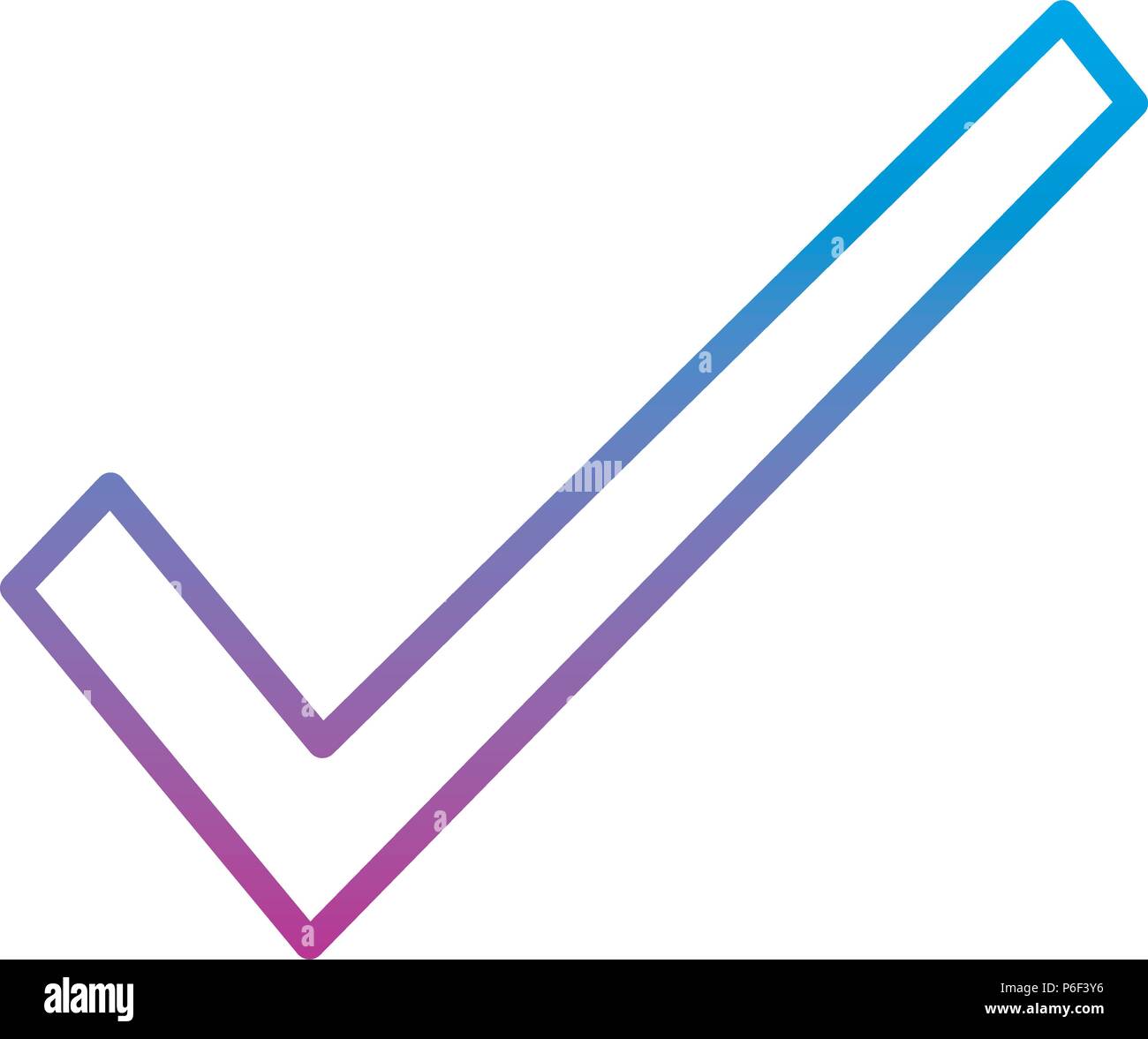 degraded line good check symbol to correct choice Stock Vector Image ...