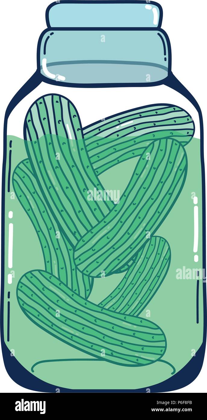 healthy cucumber juice nature in the jar vector illustration Stock ...