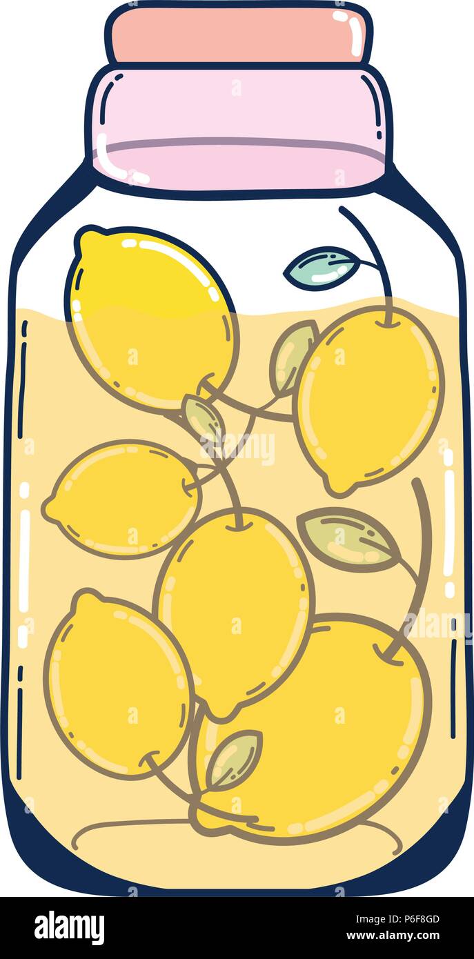 healthy lemon juice nature in the jar vector illustration Stock Vector ...