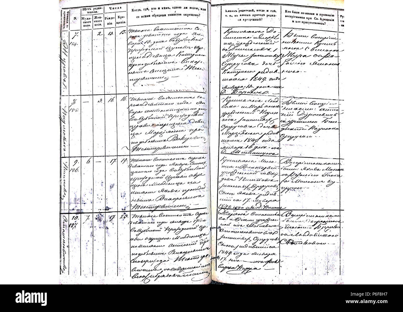 82 Subačiaus RKB 1848-1850 krikšto metrikų knyga 029 Stock Photo - Alamy