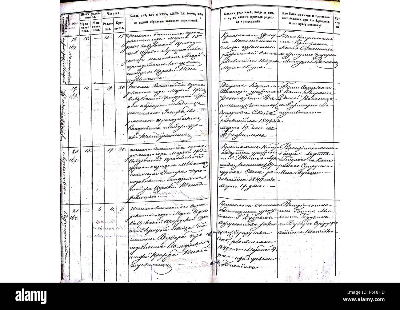 82 Subačiaus RKB 1848-1850 krikšto metrikų knyga 032 Stock Photo - Alamy