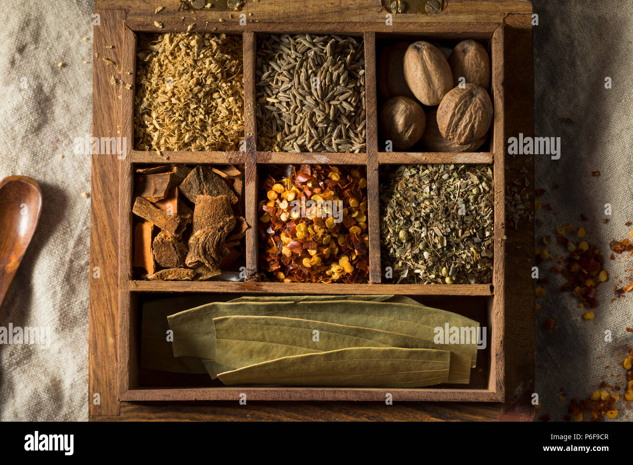 Raw Dry Organic Spices in a Box Stock Photo - Alamy