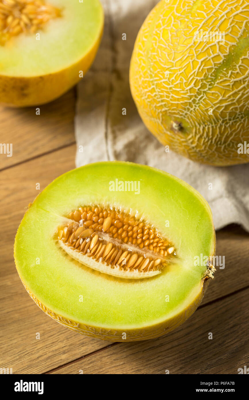 Raw Organic Lemon Drop Melon Ready to Eat Stock Photo - Alamy