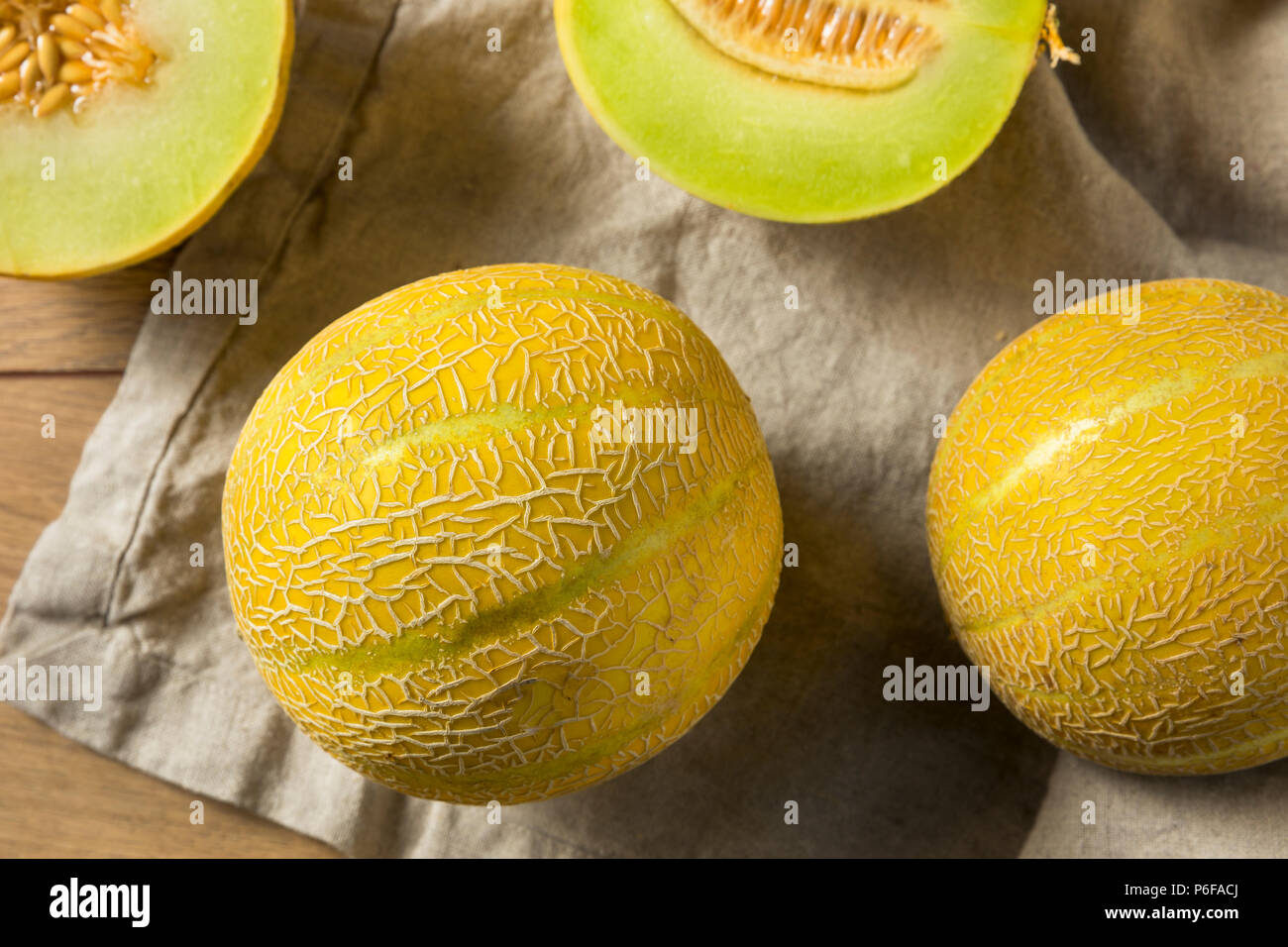 Raw Organic Lemon Drop Melon Ready to Eat Stock Photo - Alamy
