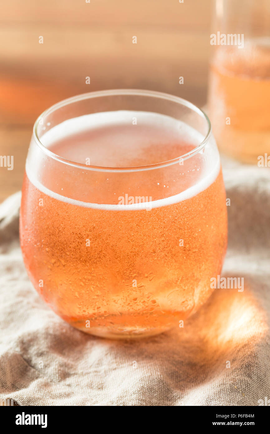 Alcoholic Sparkling Rose Cider in a Glass Stock Photo - Alamy