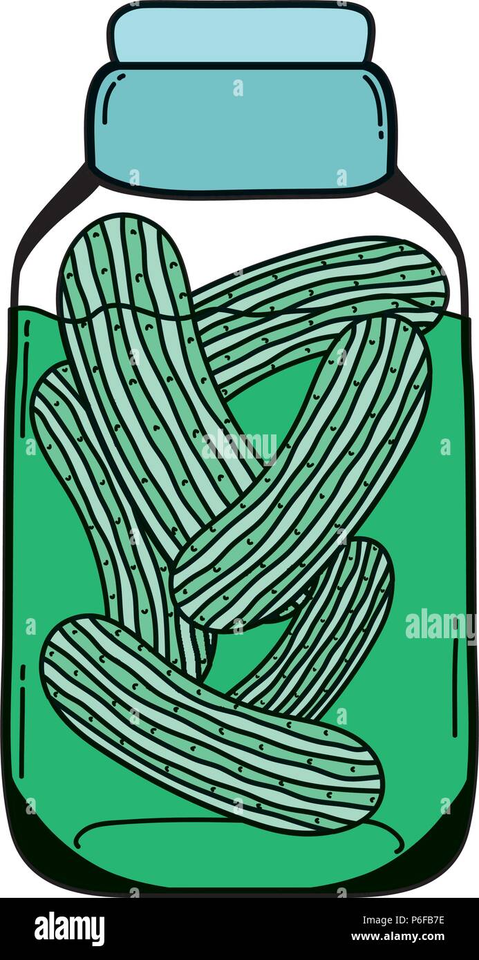 color healthy cucumber juice nature in the jar vector illustration ...