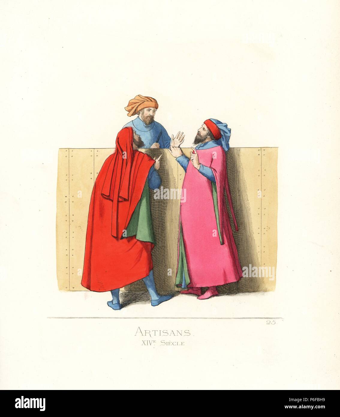 Italian guild artisans and a judicial notary, 14th century. The notary ...