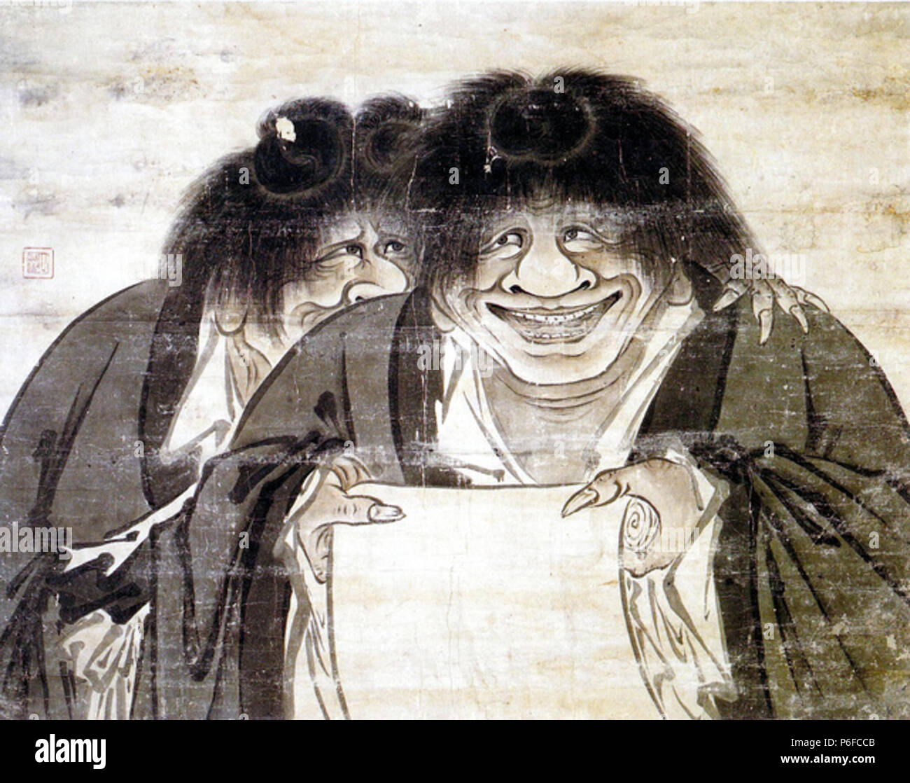English: painting of Hán sh?n and Shí dé,Important Cultural Properties of