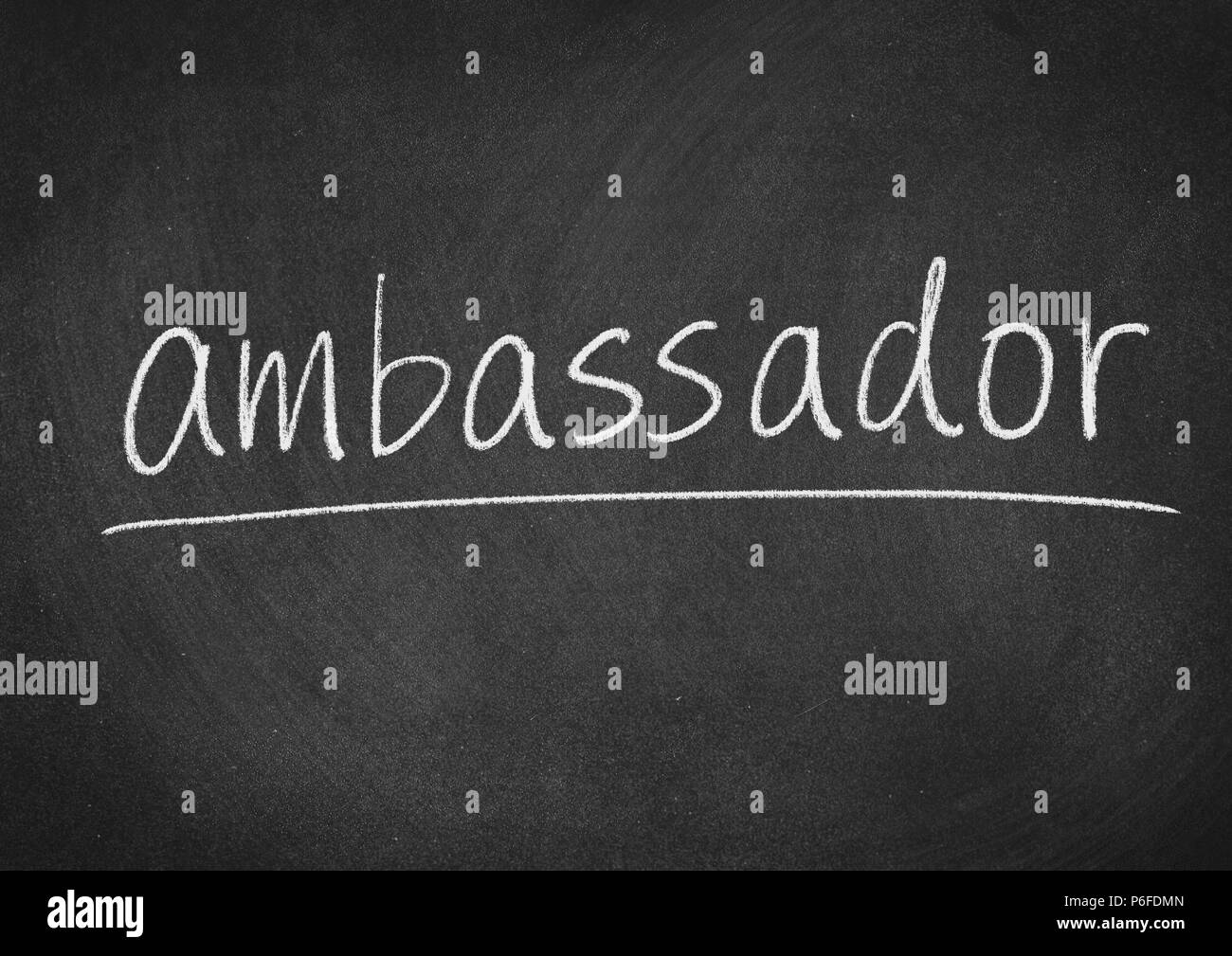 ambassador concept word on a blackboard background Stock Photo - Alamy