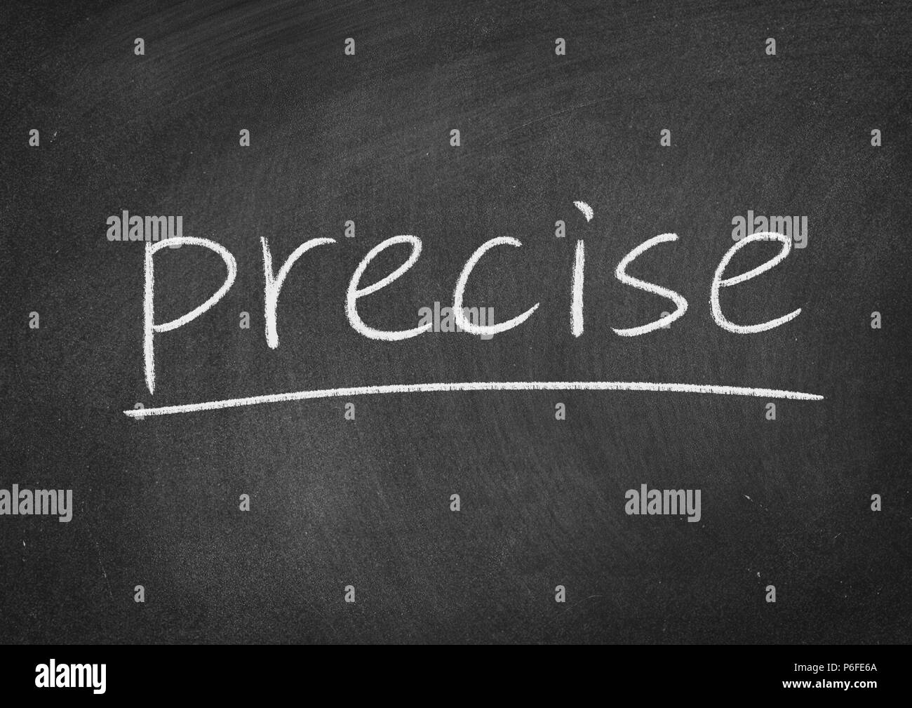 precise concept word on a blackboard background Stock Photo - Alamy