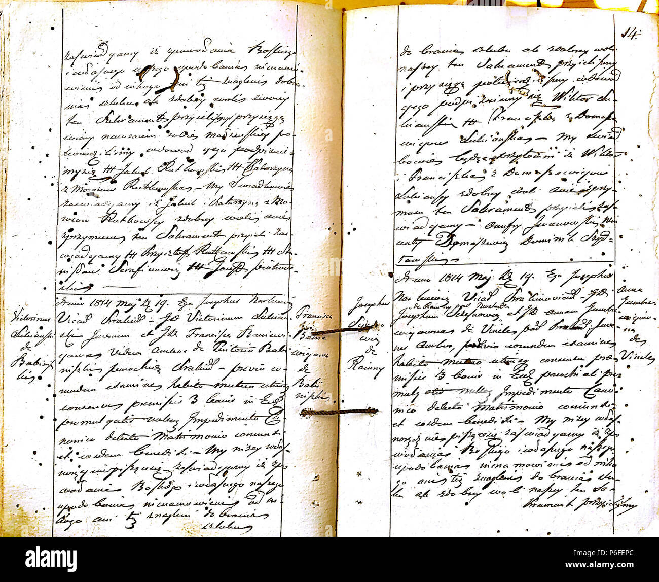 46 Krekenavos RKB 1813-1828 santuokos metrikų knyga 015 Stock Photo - Alamy