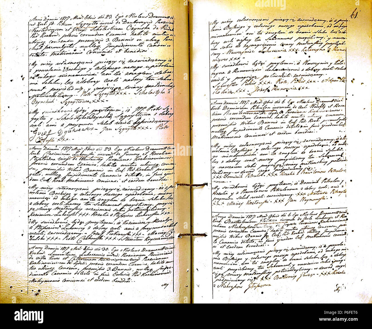 46 Krekenavos RKB 1813-1828 santuokos metrikų knyga 062 Stock Photo - Alamy