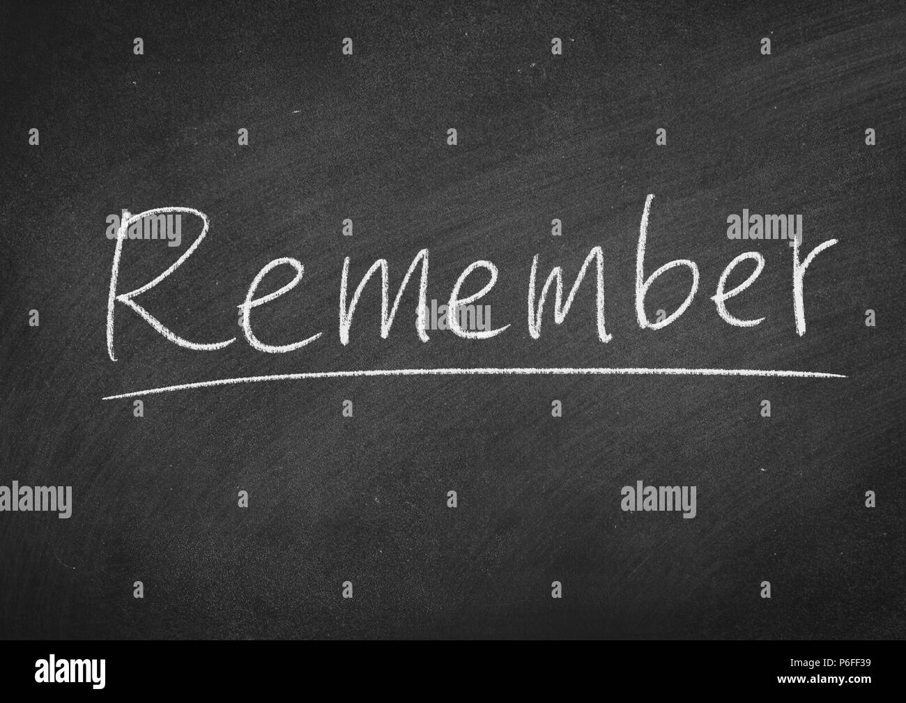 remember concept word on a blackboard background Stock Photo - Alamy