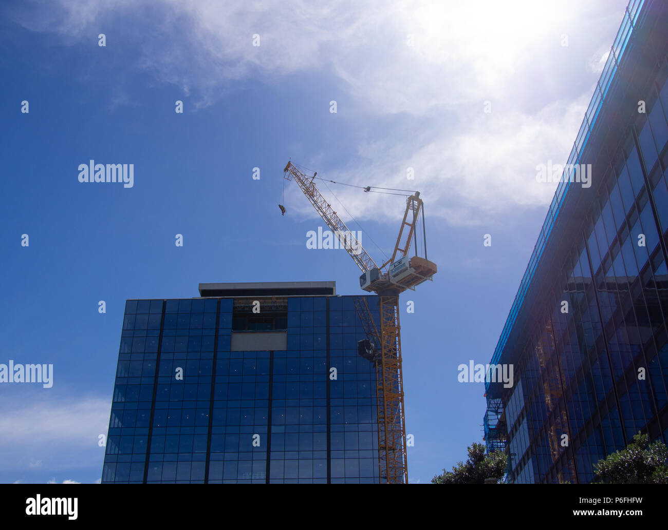 Construction Crane On A Building Site In The City Stock Photo - Alamy