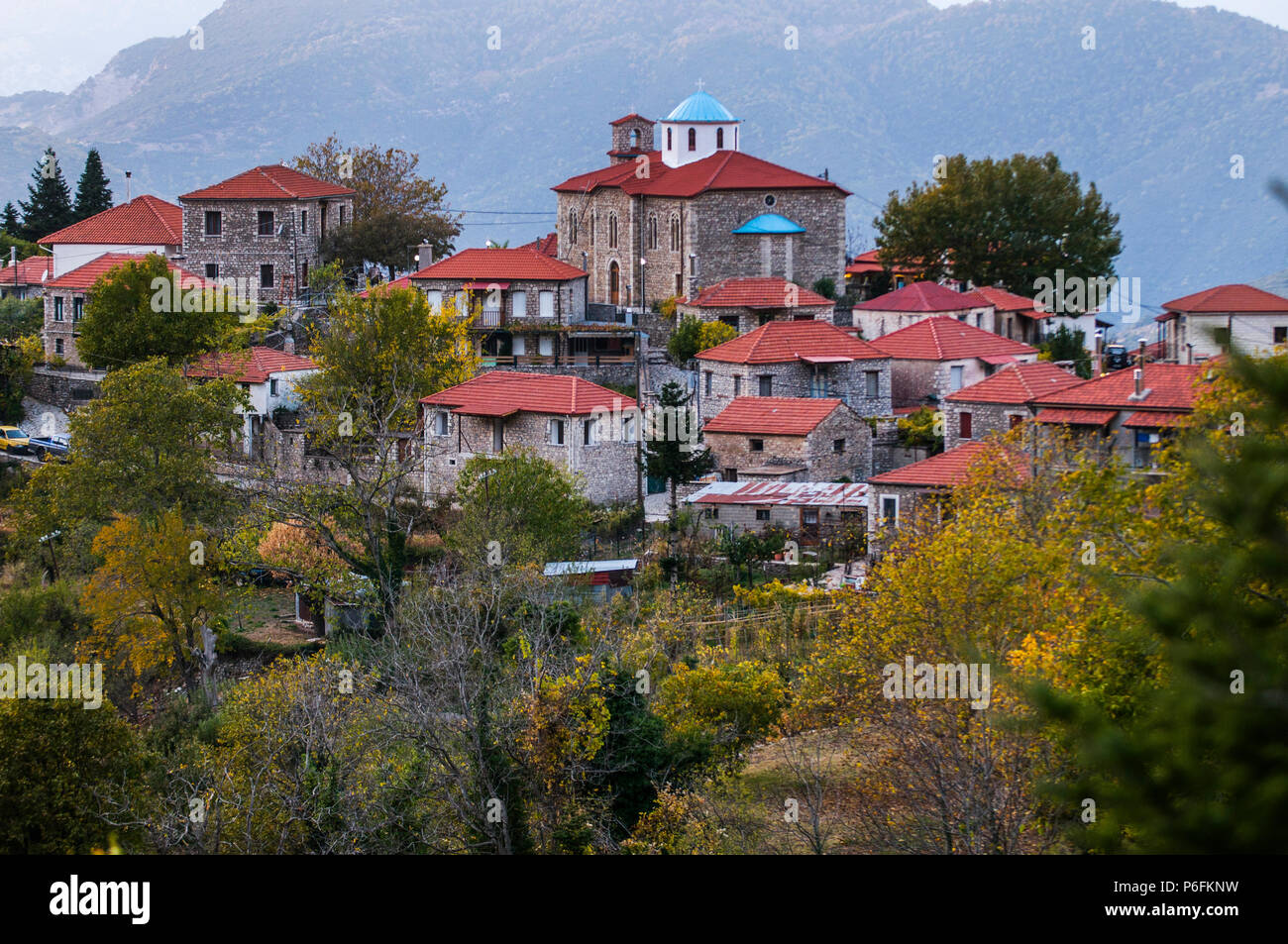europe, greece, evritania, karpenisi, fidakia, village Stock Photo - Alamy