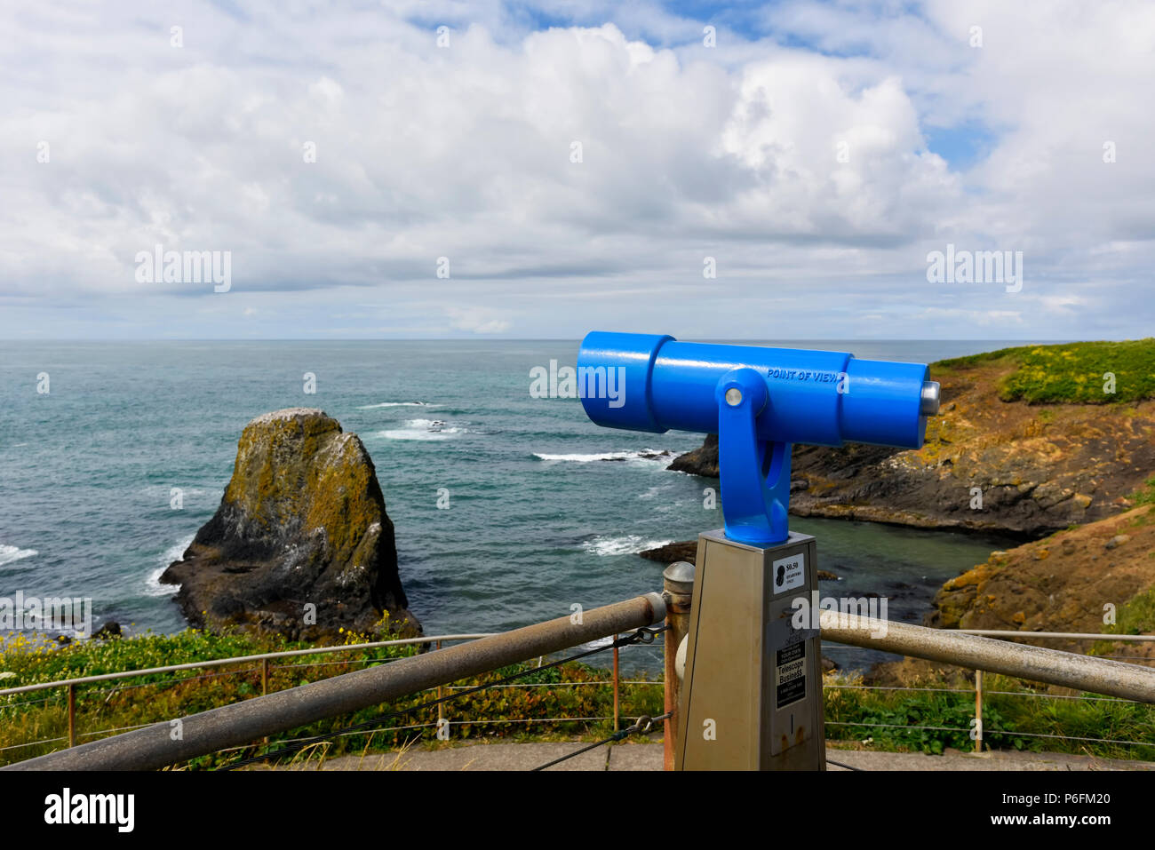Oregon Coast viewing point Stock Photo - Alamy