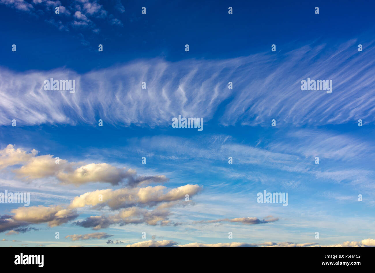 gorgeous autumn blue sky with clouds. beautiful nature background in ...