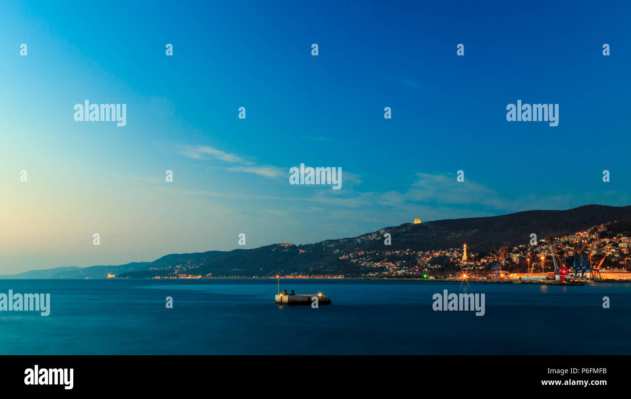 winter evening in the gulf of Trieste Stock Photo - Alamy