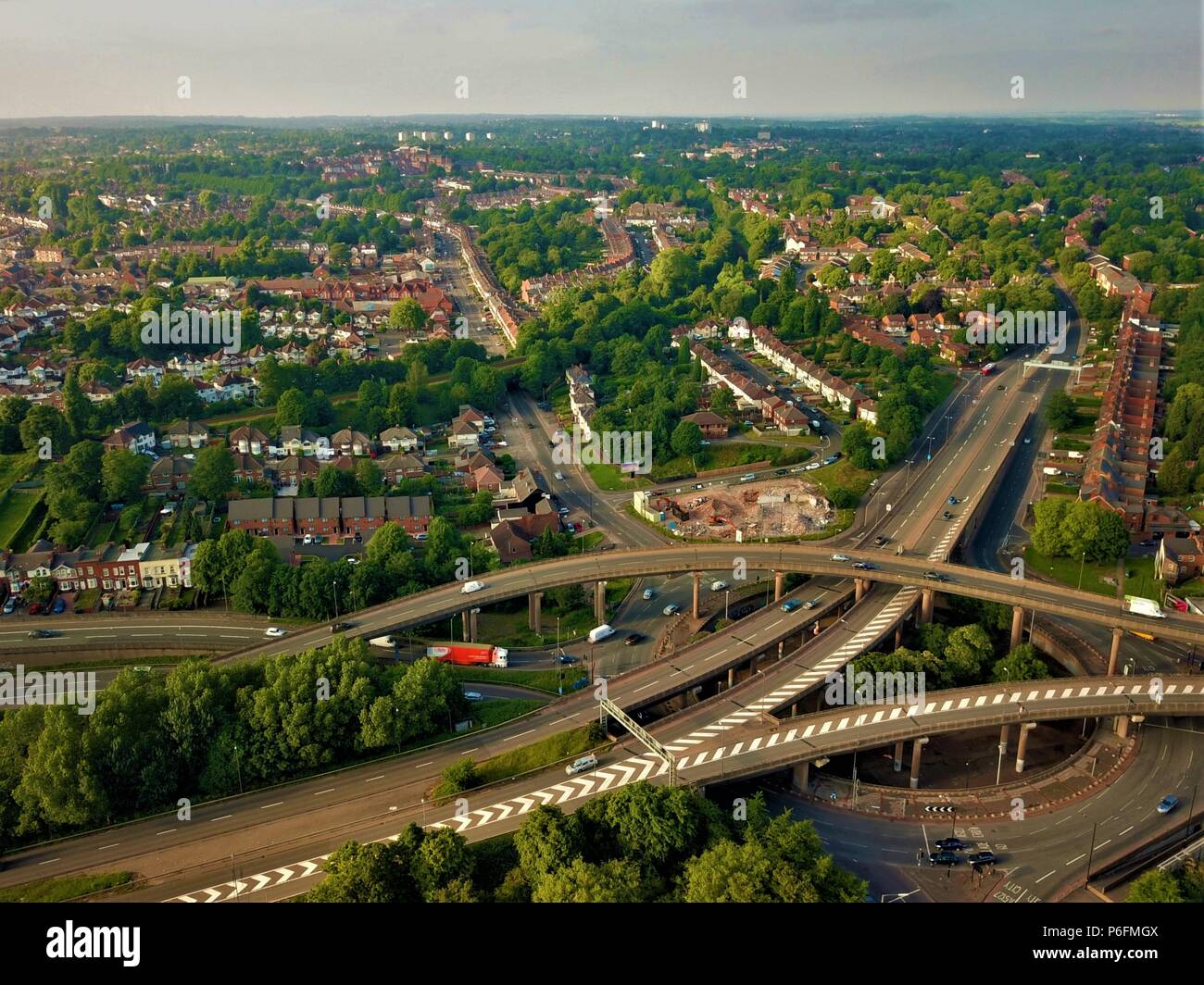 Aerial photography of an busy highway Stock Photo - Alamy