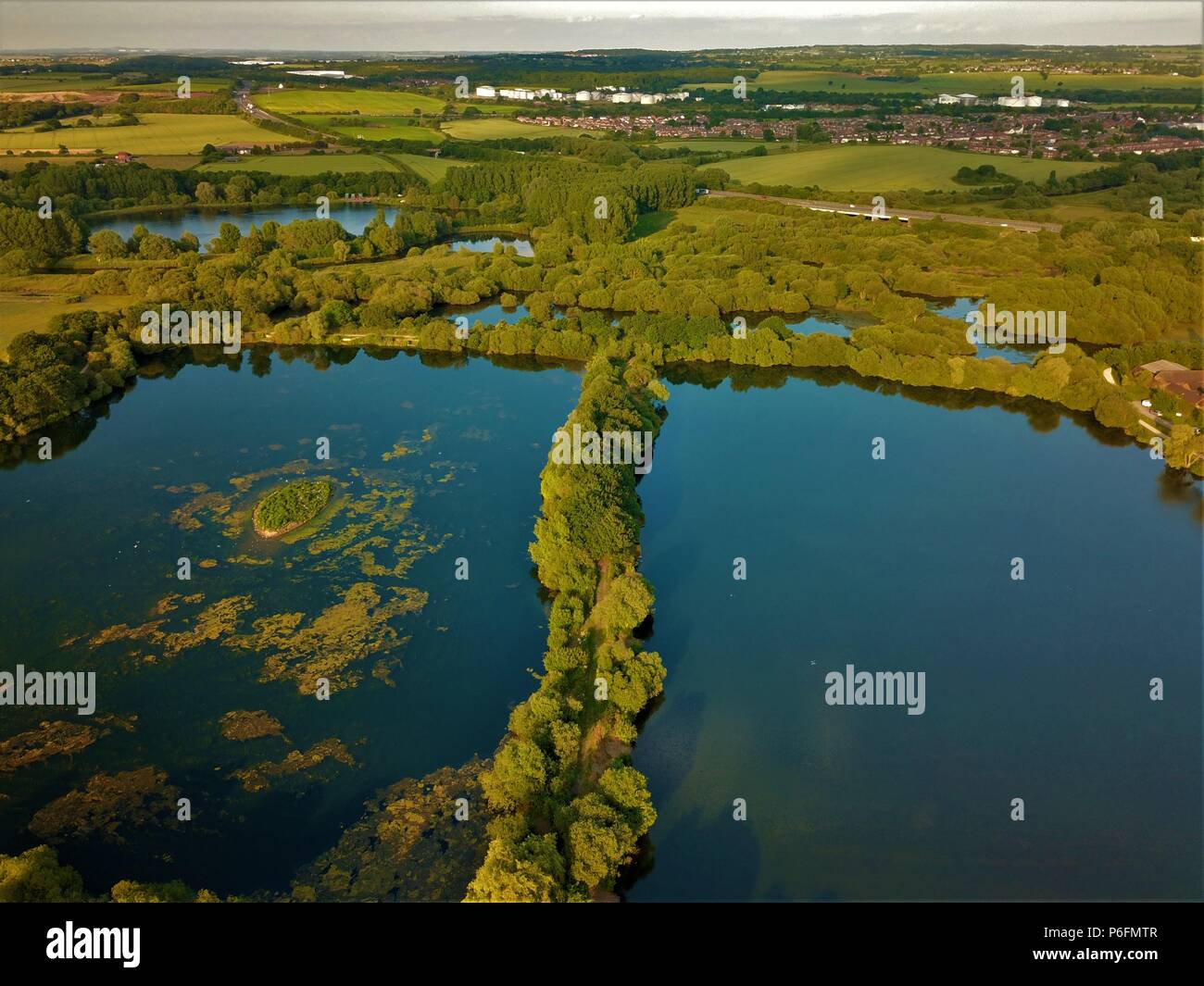 Aerial photo of a natural reservation near Birmingham England Stock ...