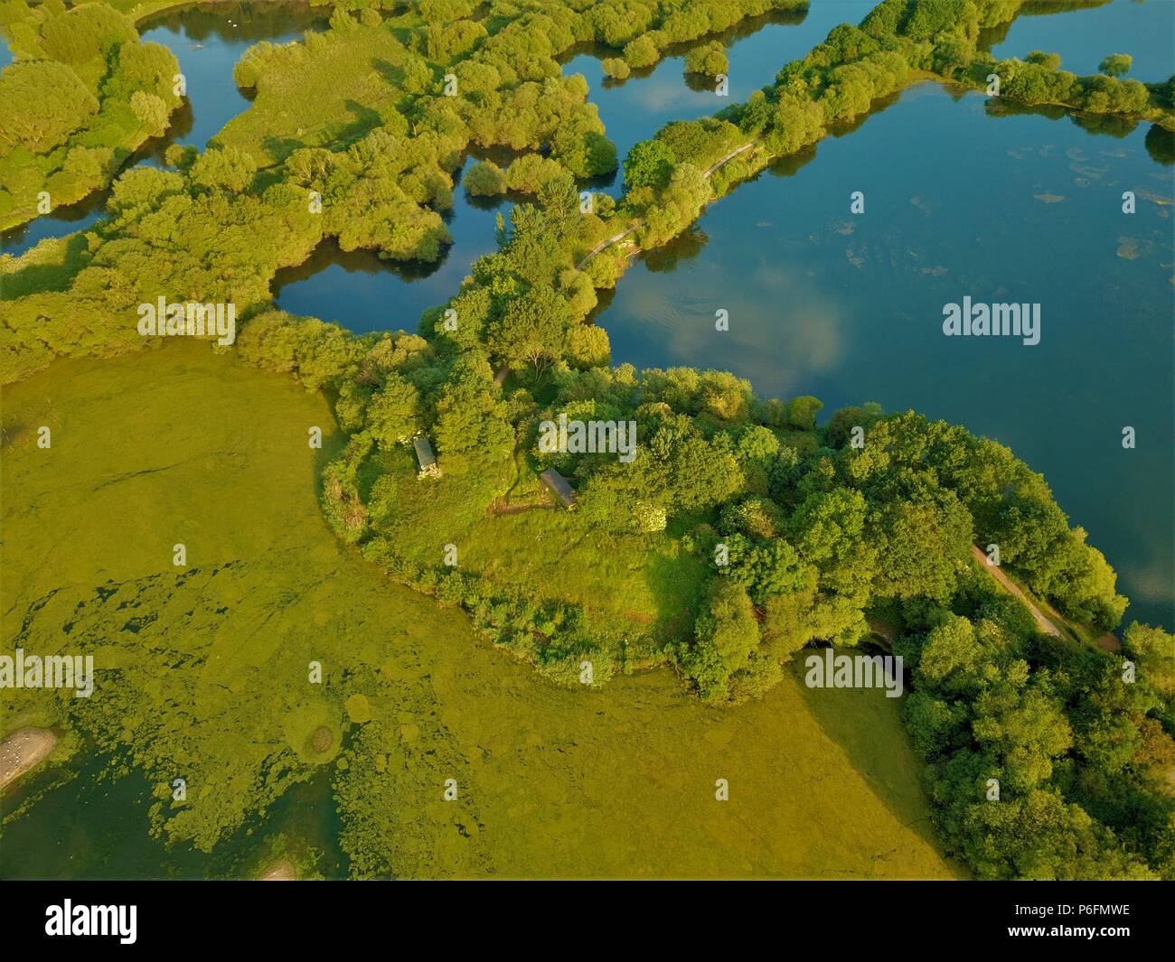 Aerial photo of a natural reservation near Birmingham England Stock ...