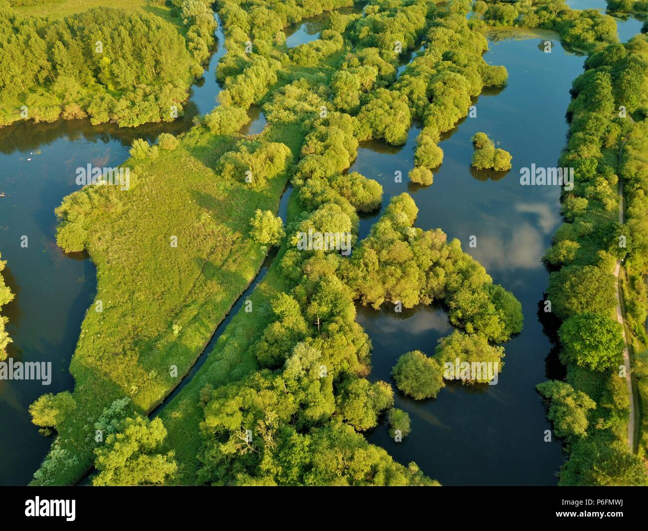 Aerial landscape photography, swampy terrain photo Stock Photo - Alamy