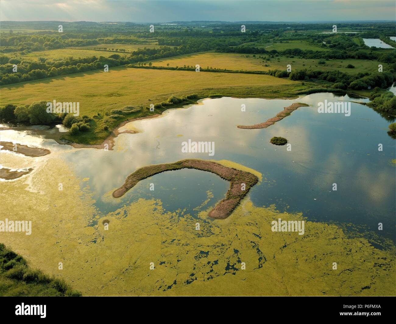 Aerial photo of a natural reservation near Birmingham England Stock ...