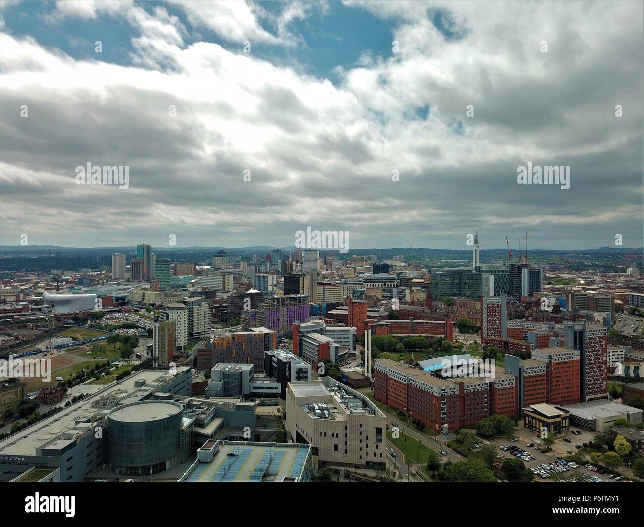 Birmingham England aerial photography, skyline drone photo Stock Photo ...